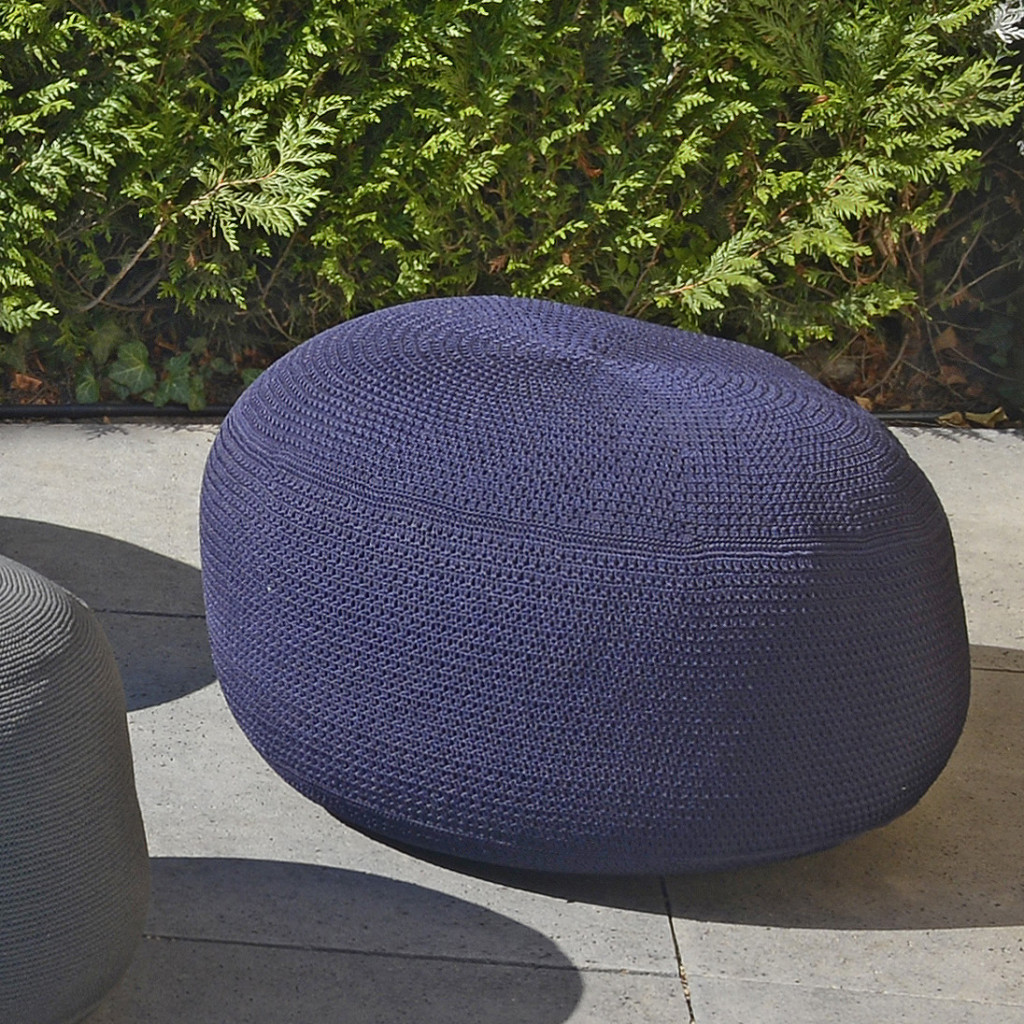 Puf de grădină Crochette, diametru 80 cm, navy