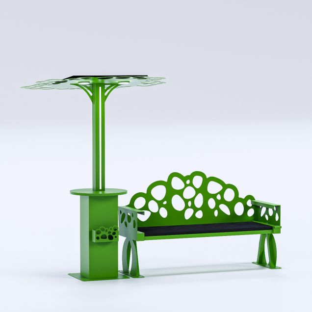 Banca Elva – Design verde cu iluminare solară pentru spații publice ...